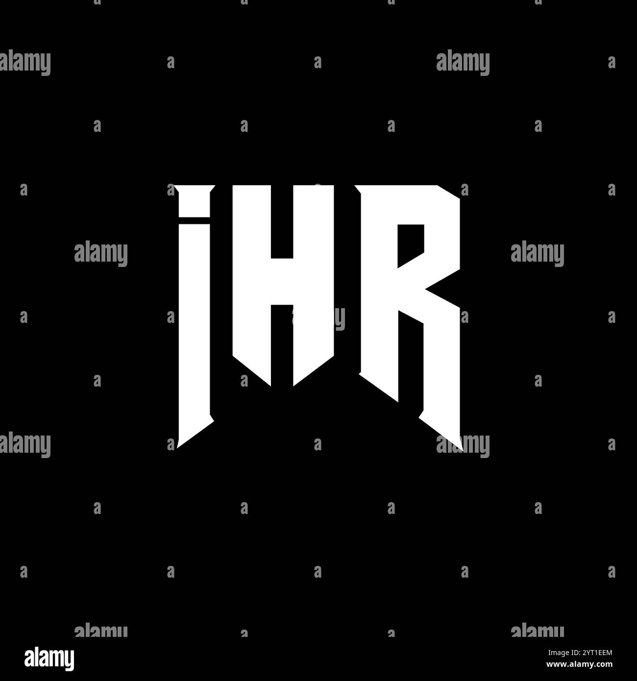 IHR letter logo design for technology company. IHR logo design black ...