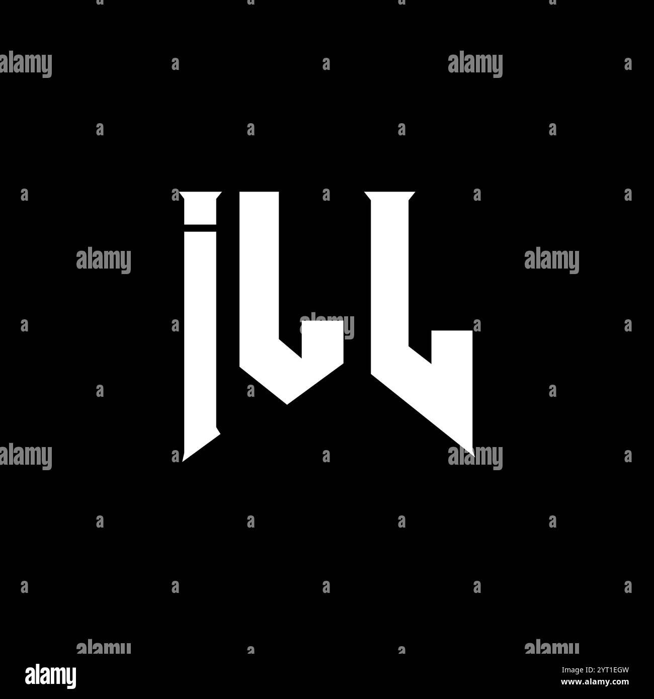 ILL letter logo design for technology company. ILL logo design black ...