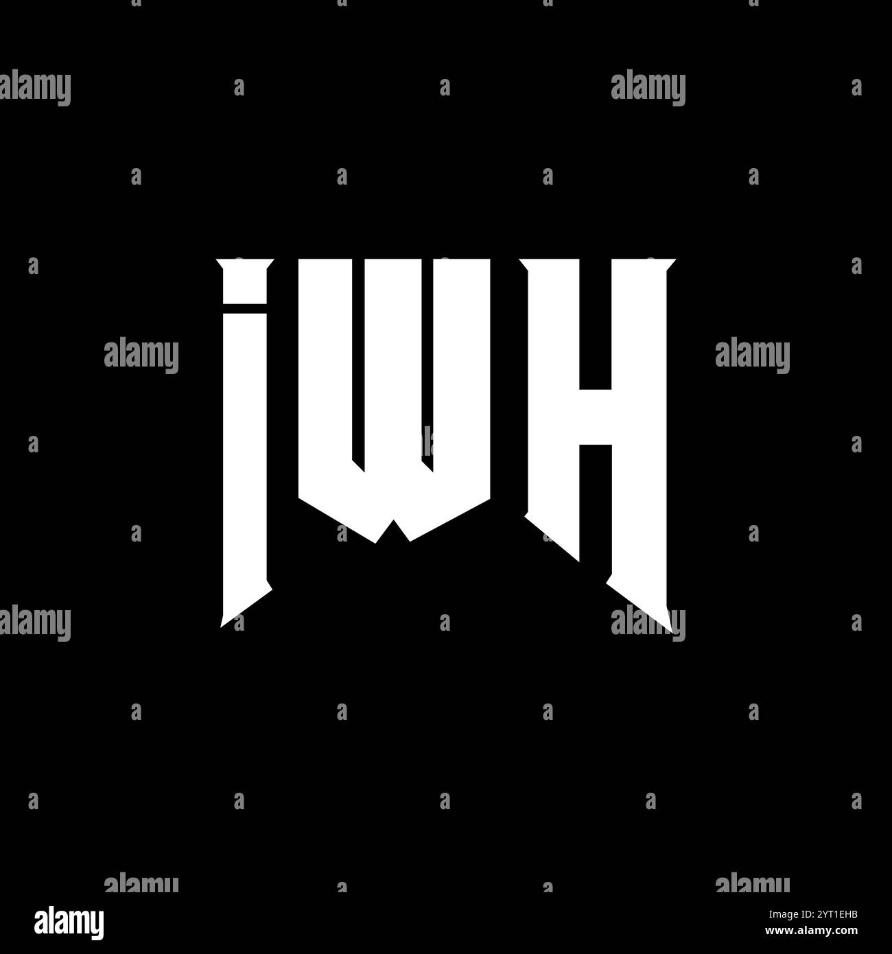 IWH letter logo design for technology company. IWH logo design black ...