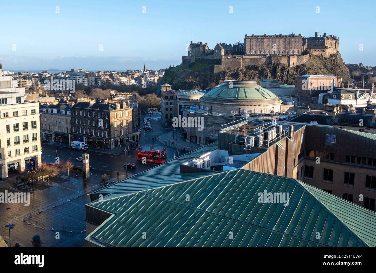 View of the Usher hall and Edinburgh Castle from Fountainbridge ...