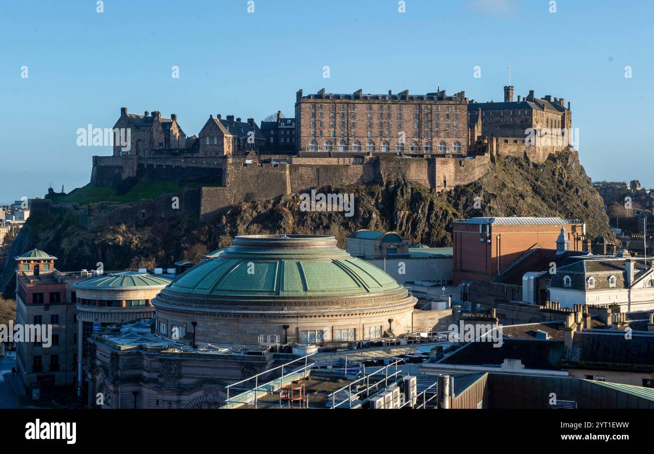 View of the Usher hall and Edinburgh Castle from Fountainbridge ...