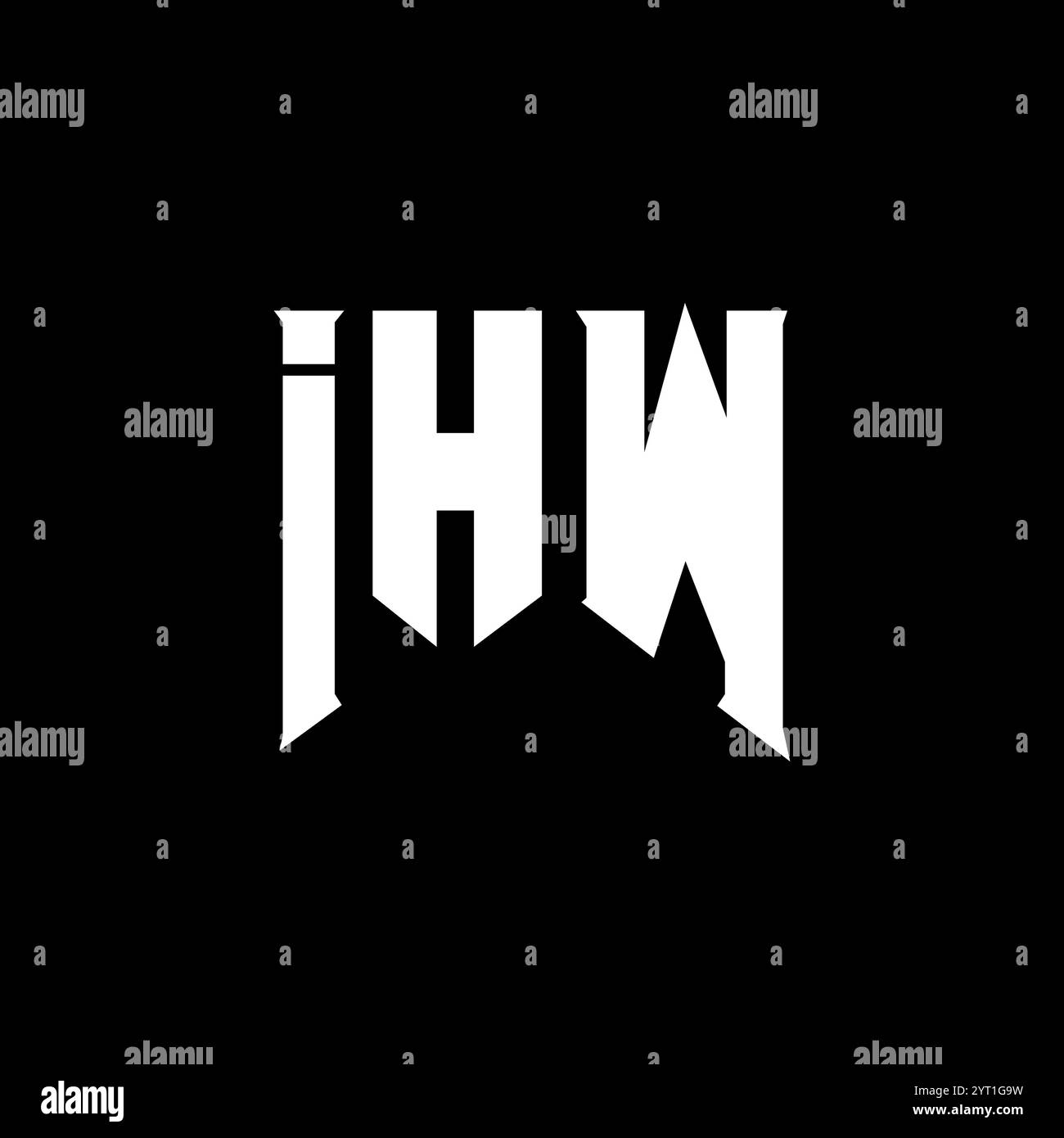 IHW letter logo design for technology company. IHW logo design black ...