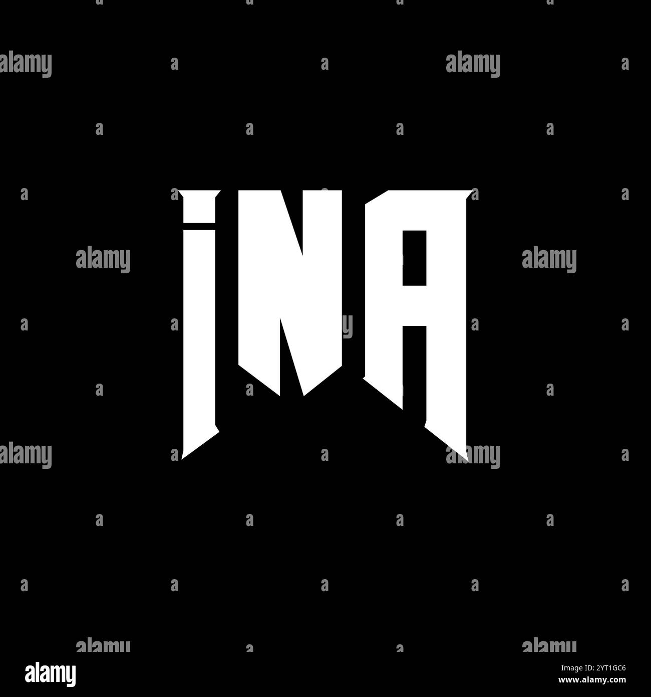 INA letter logo design for technology company. INA logo design black ...