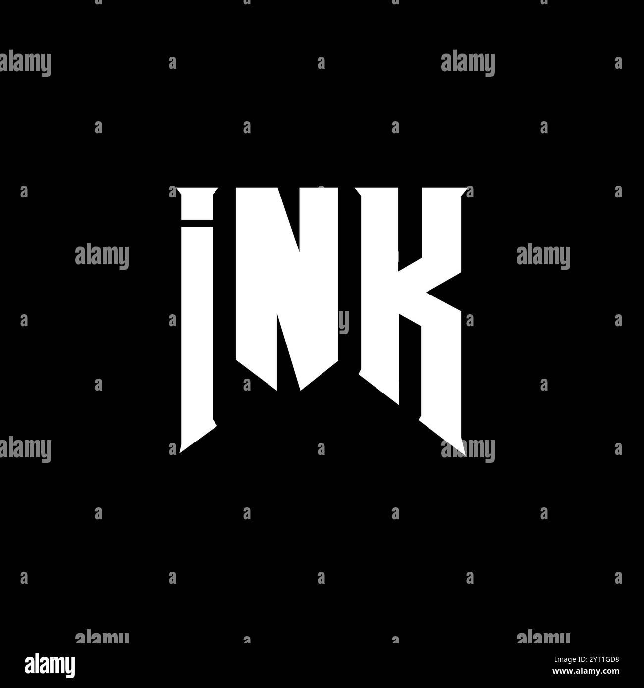 INK letter logo design for technology company. INK logo design black ...