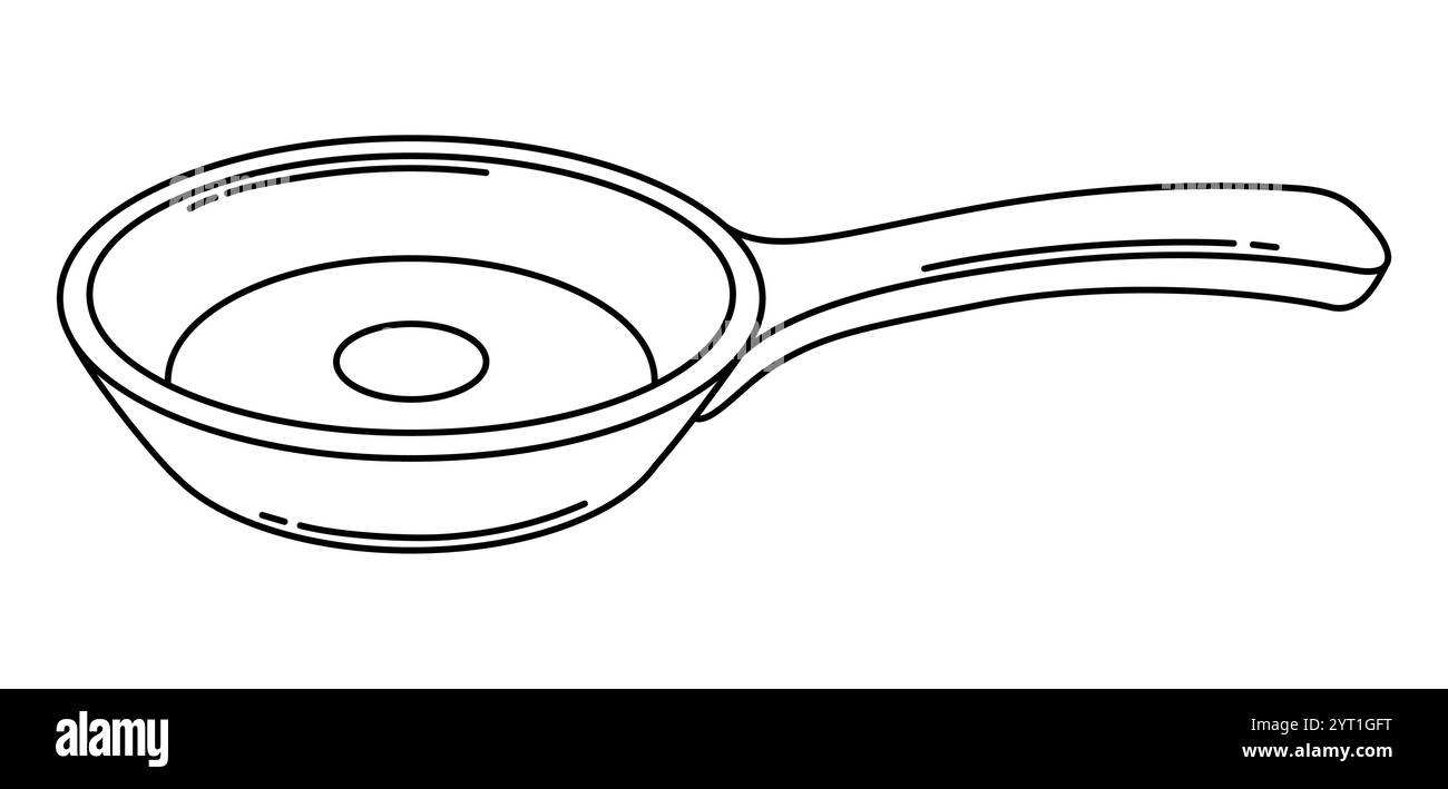 Illustration of frying pan. Stylized kitchen object for cooking recipe ...