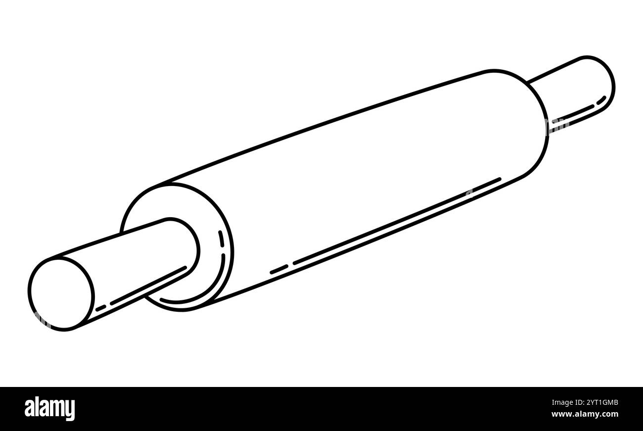 Illustration of rolling pin. Stylized bakery object for cooking recipe ...