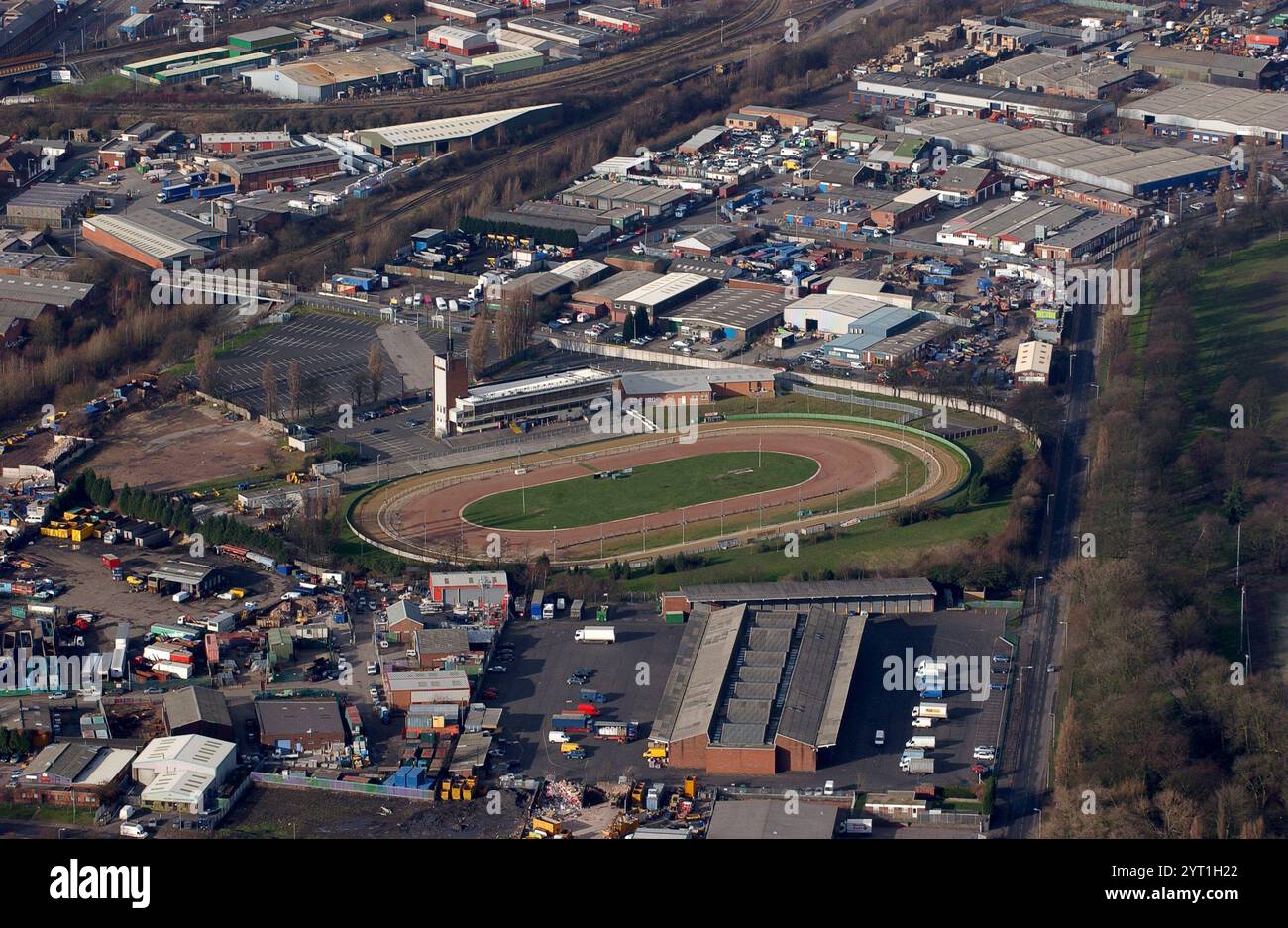 Aerial view of Monmore Green Dog Track and Speedway Stadium in ...