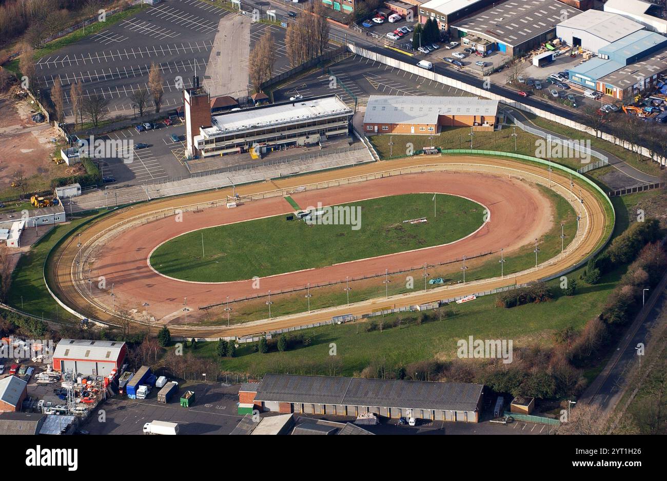 Aerial view of Monmore Green Dog Track and Speedway Stadium in ...