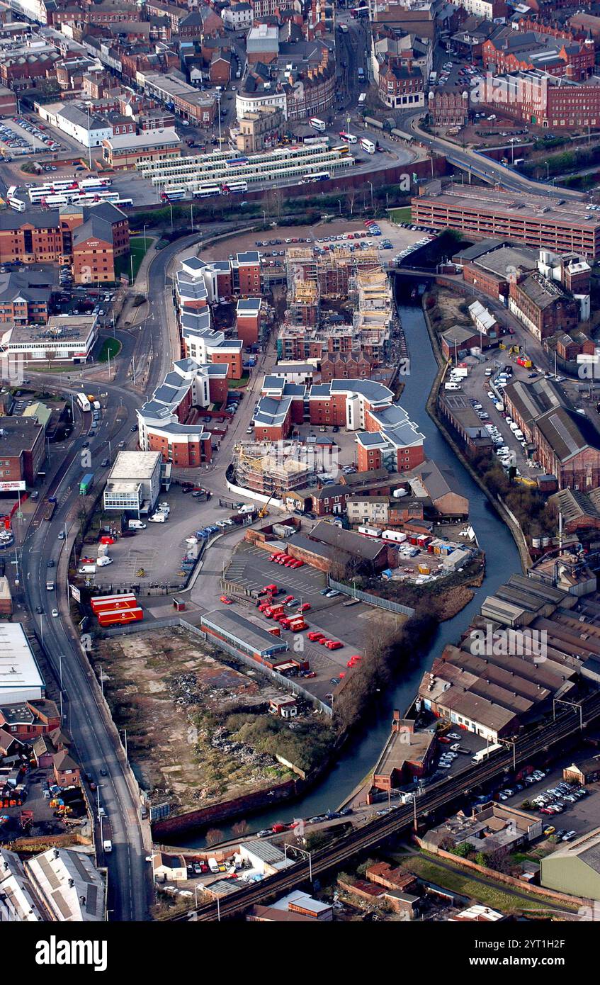 Aerial view of City of Wolverhampton modern apartments under ...