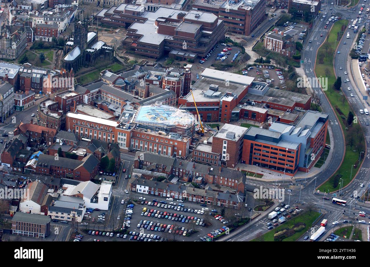 Aerial view of Wolverhampton University Millennium building Stock Photo ...