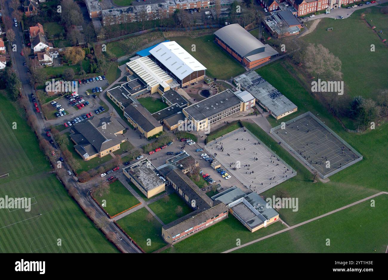 Aerial view of St Peters Collegiate School in Compton Park, Wolverhampton England Stock Photo ...
