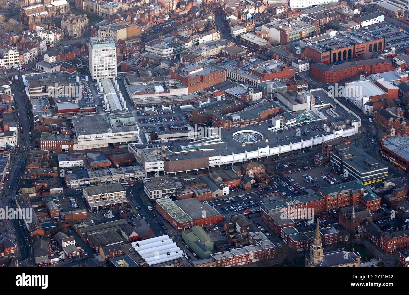 Aerial view of the City of Wolverhampton and Wulfrun Centre Stock Photo ...