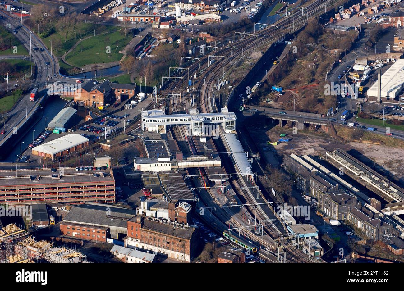Aerial view of the City of Wolverhampton railway station 2005 Stock ...