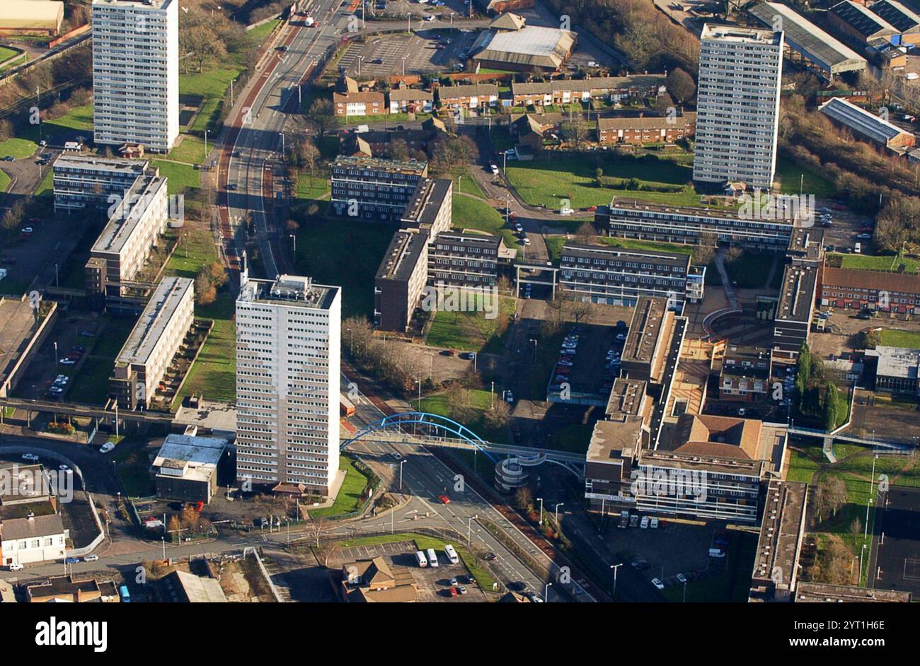 Aerial view of Heath Town Wolverhampton West Midlands England Uk 2003 ...