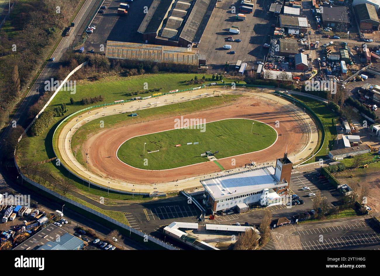 Aerial view of Monmore Green Dog Track and Speedway Stadium in ...