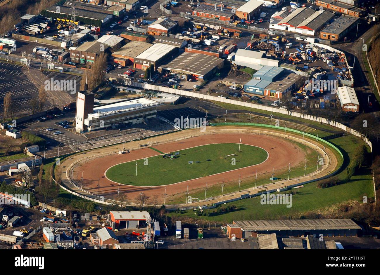 Aerial view of Monmore Green Dog Track and Speedway Stadium in ...