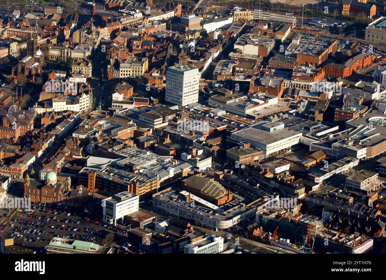 Aerial view of the City of Wolverhampton, West Midlands England Uk 2003 ...
