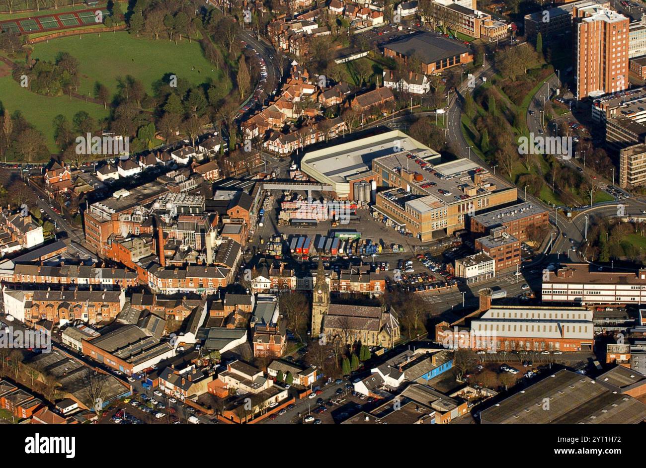 Aerial view of Chapel Ash area Wolverhampton West Midlands England Uk ...