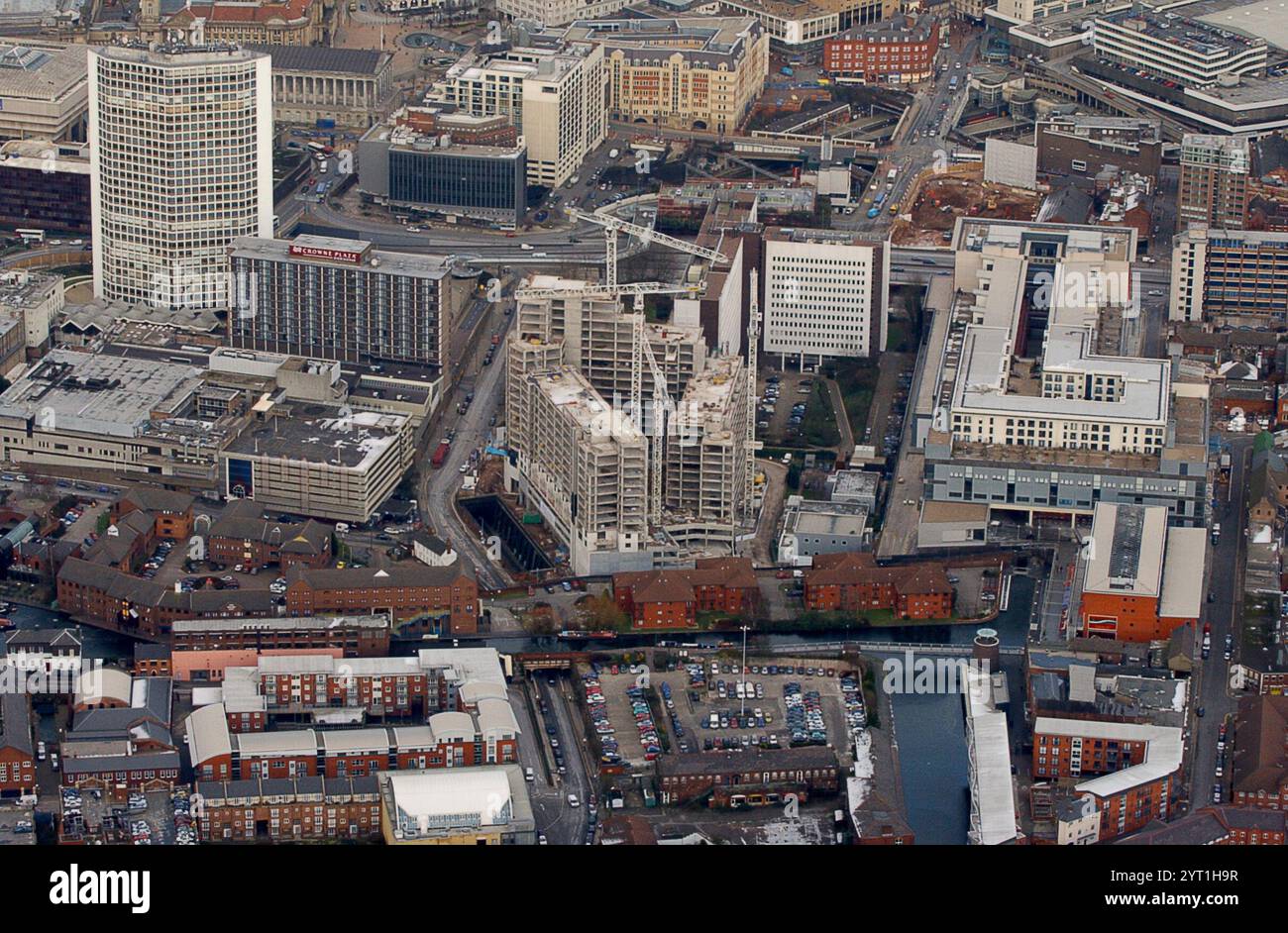 Aerial view of redevelopment in Birmingham England Stock Photo - Alamy