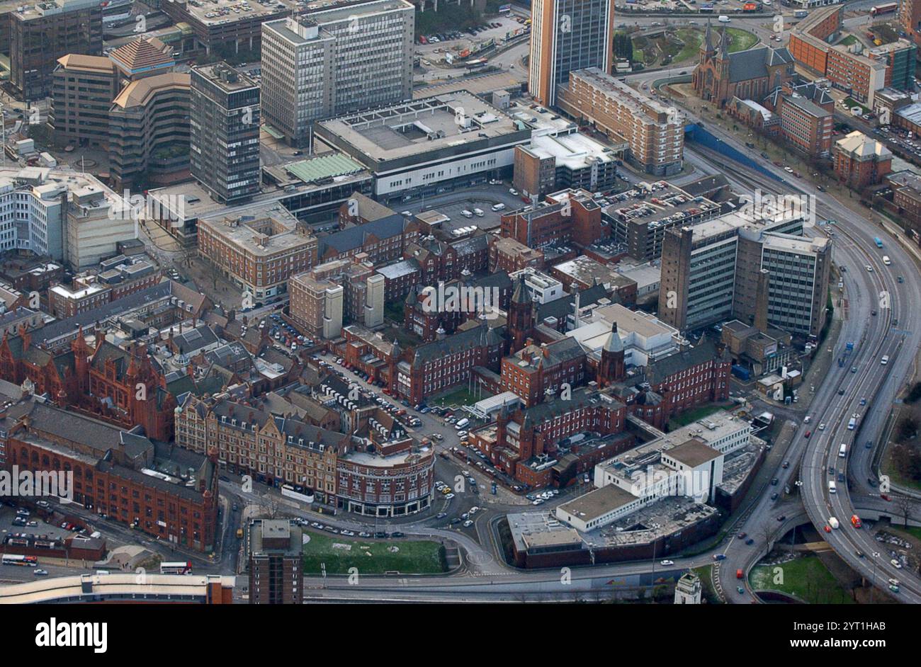 Aerial view of Birmingham Childrens Hospital in Steelhouse Lane with St ...