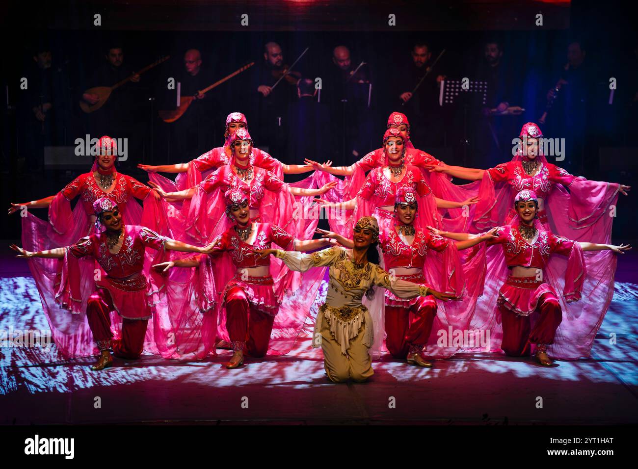 Dancers and musicians perform during a ceremony to commemorate the ...