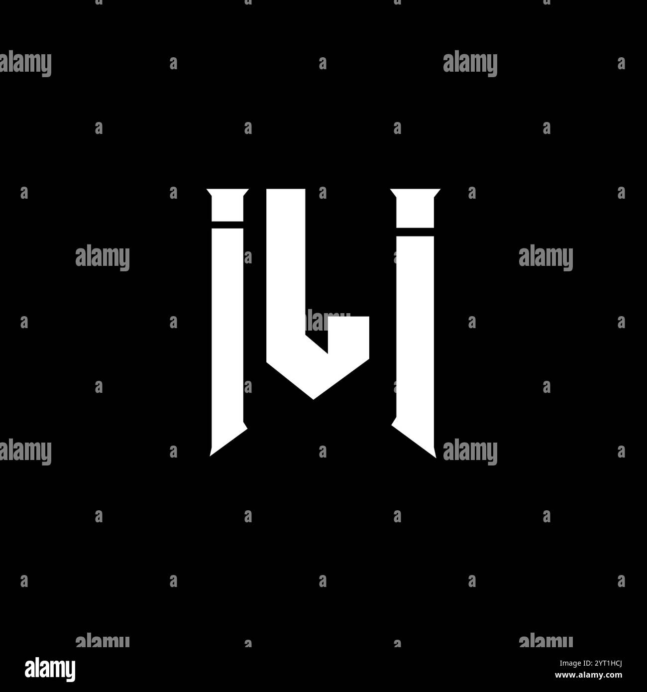 ILI letter logo design for technology company. ILI logo design black and white color combination ...