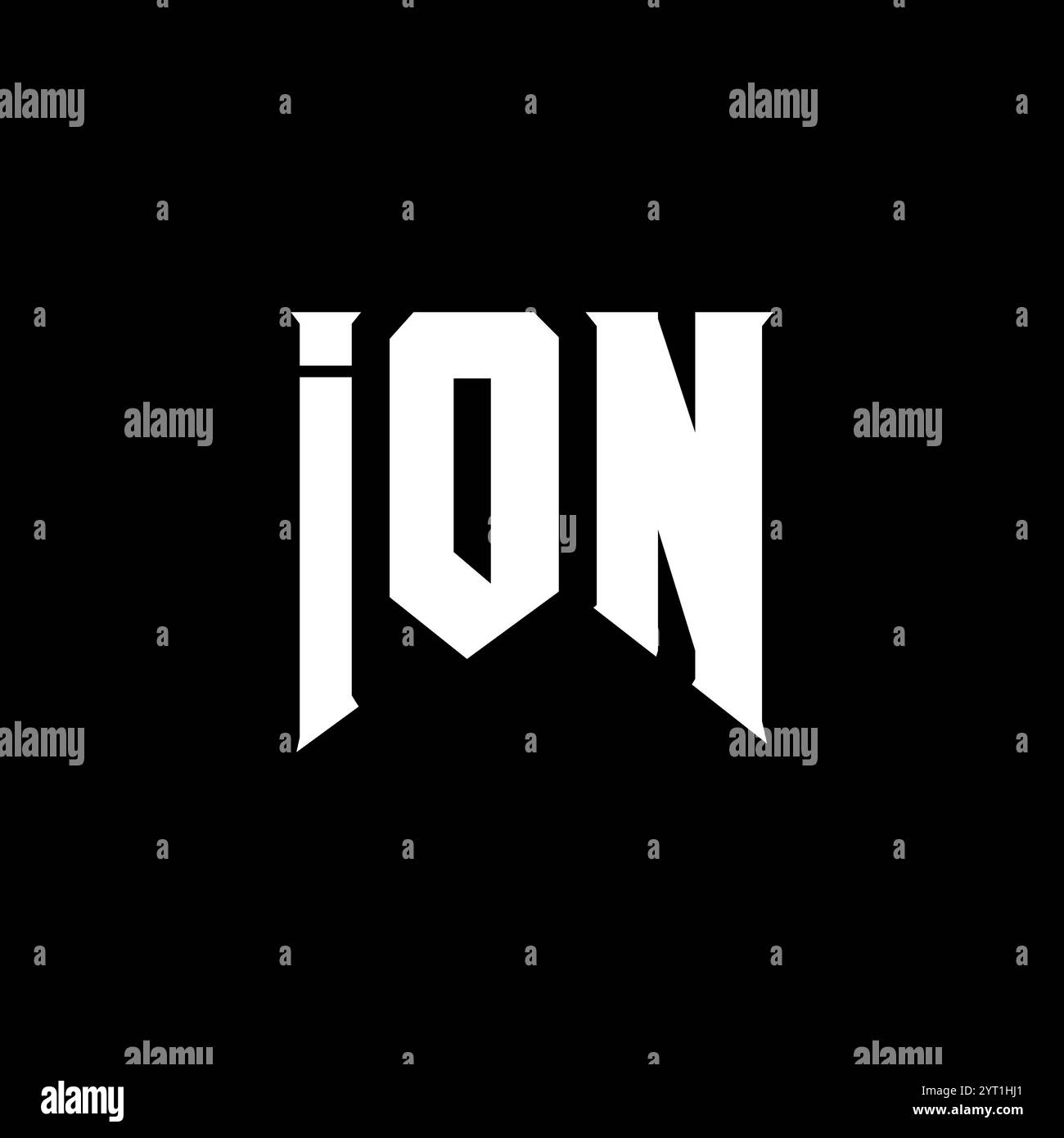 ION letter logo design for technology company. ION logo design black ...
