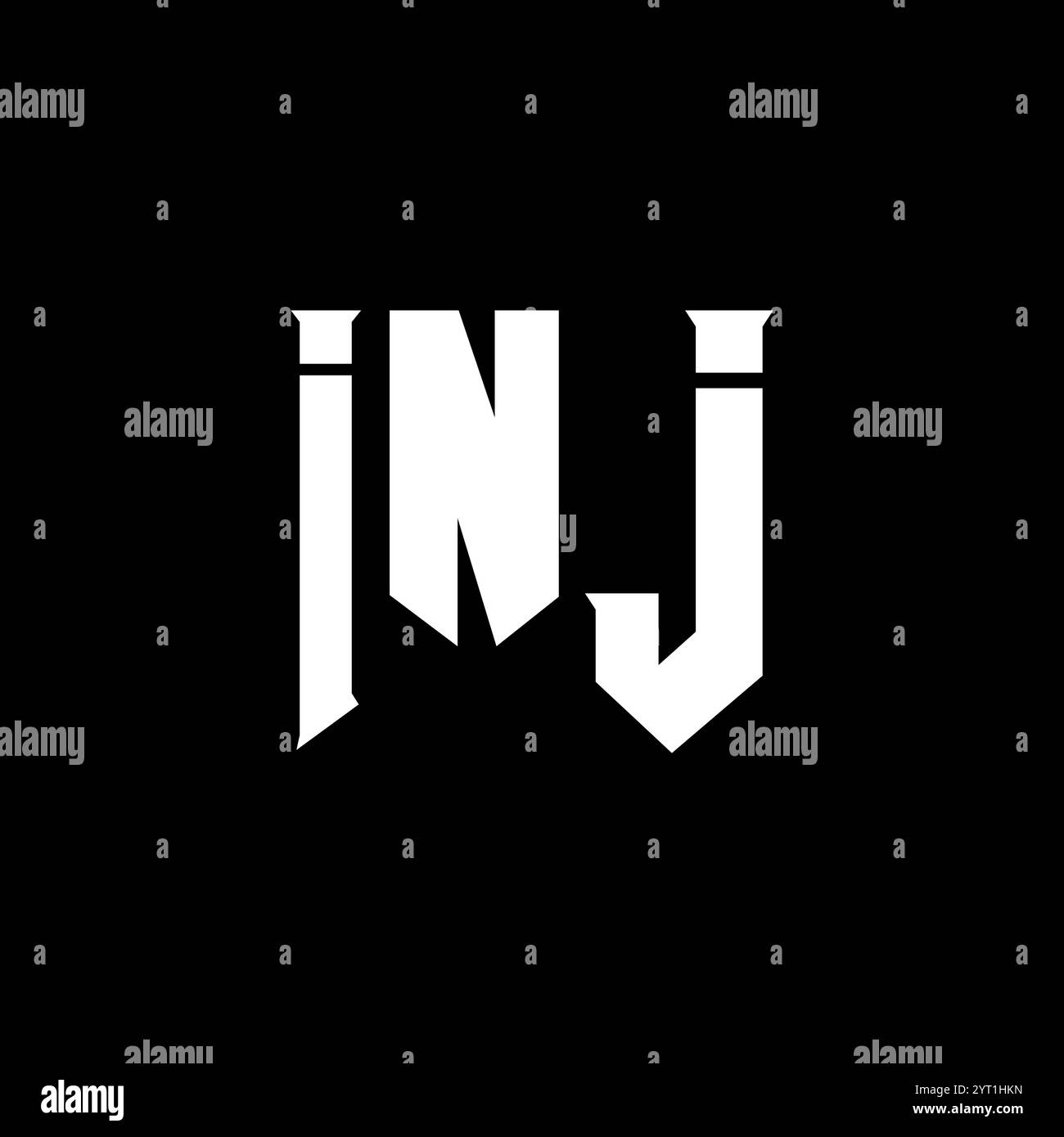 INJ letter logo design for technology company. INJ logo design black ...