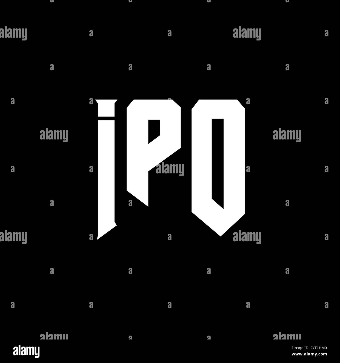 IPO letter logo design for technology company. IPO logo design black ...