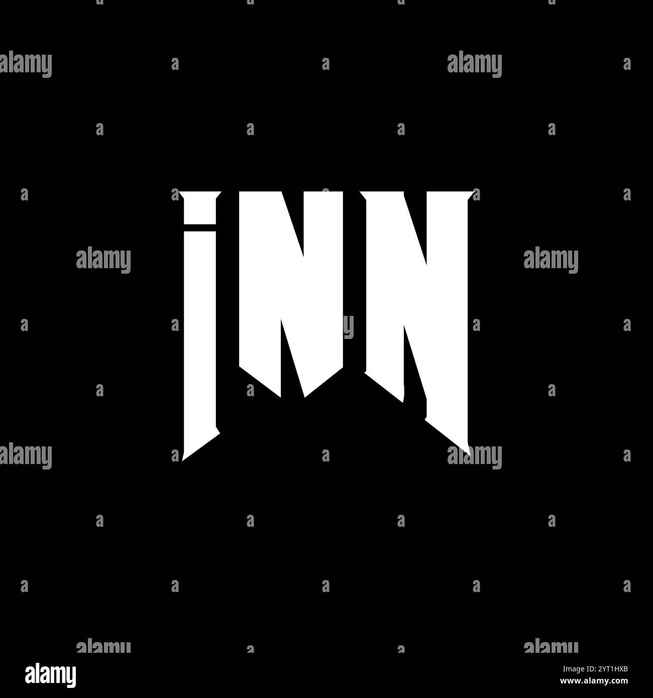 INN letter logo design for technology company. INN logo design black ...