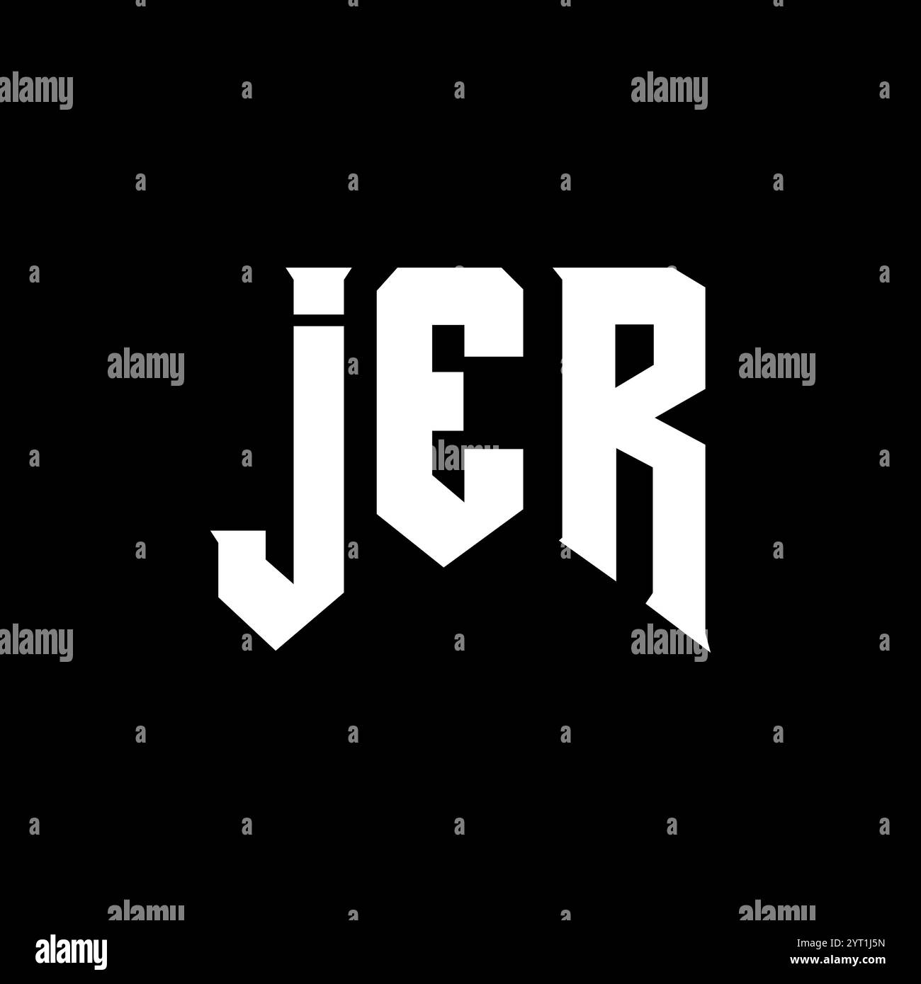 JER letter logo design for technology company. JER logo design black ...