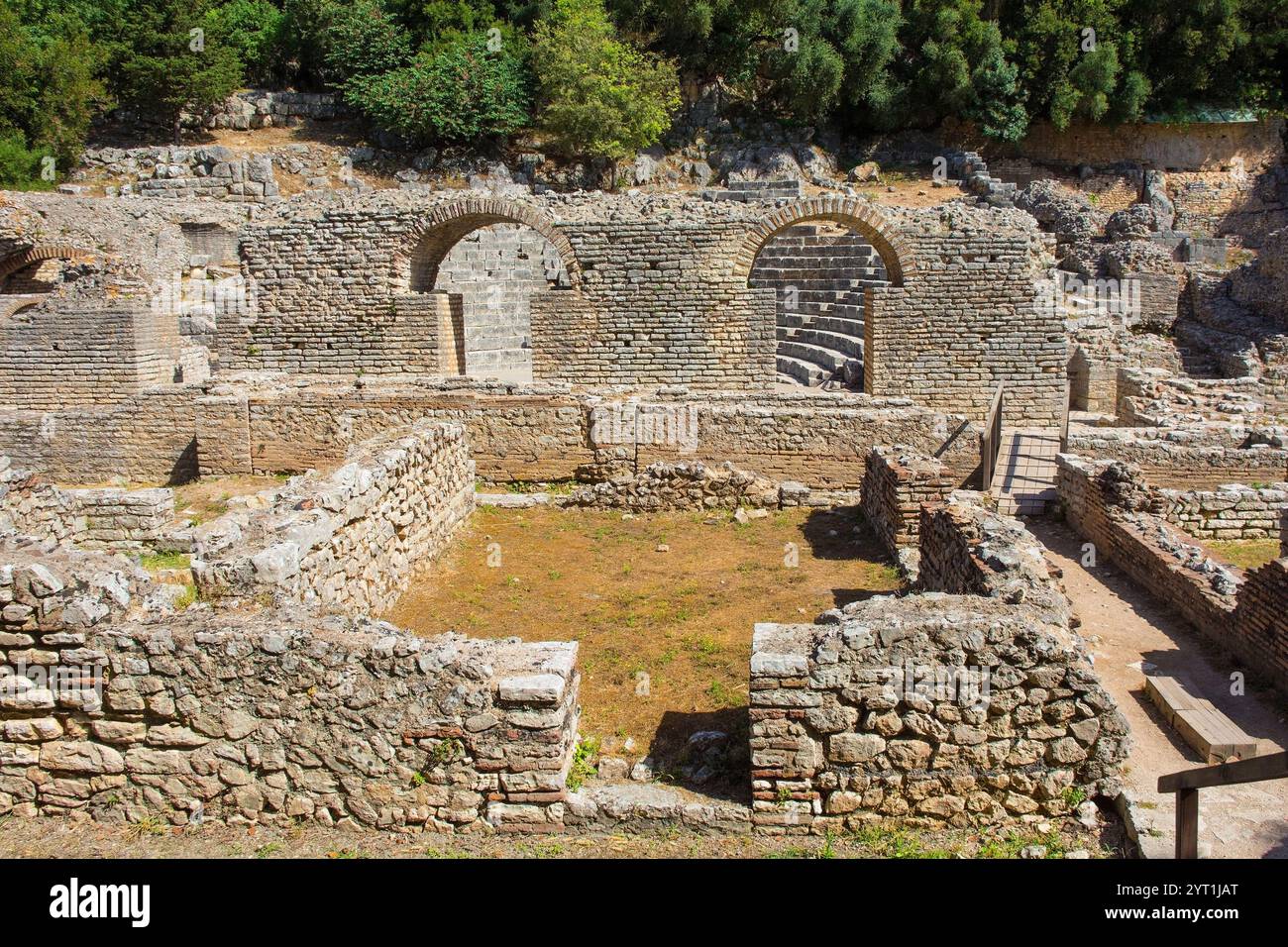 Ruins in the Roman Forum in Butrint Archaeological Park, within Butrint ...