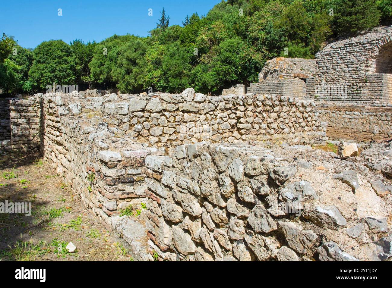 Ruins in the Roman Forum in Butrint Archaeological Park, within Butrint ...