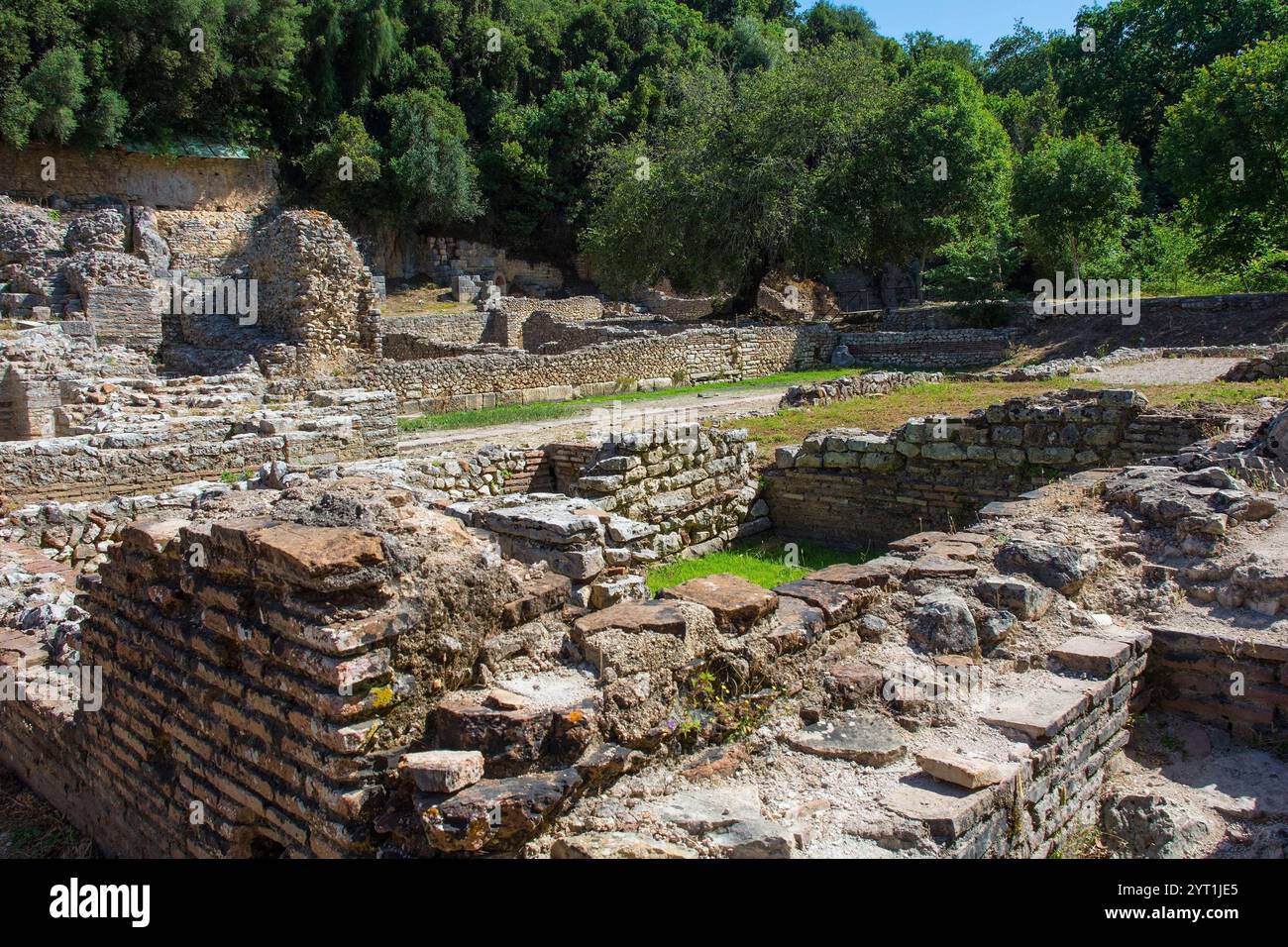 Ruins in the Roman Forum in Butrint Archaeological Park, within Butrint ...