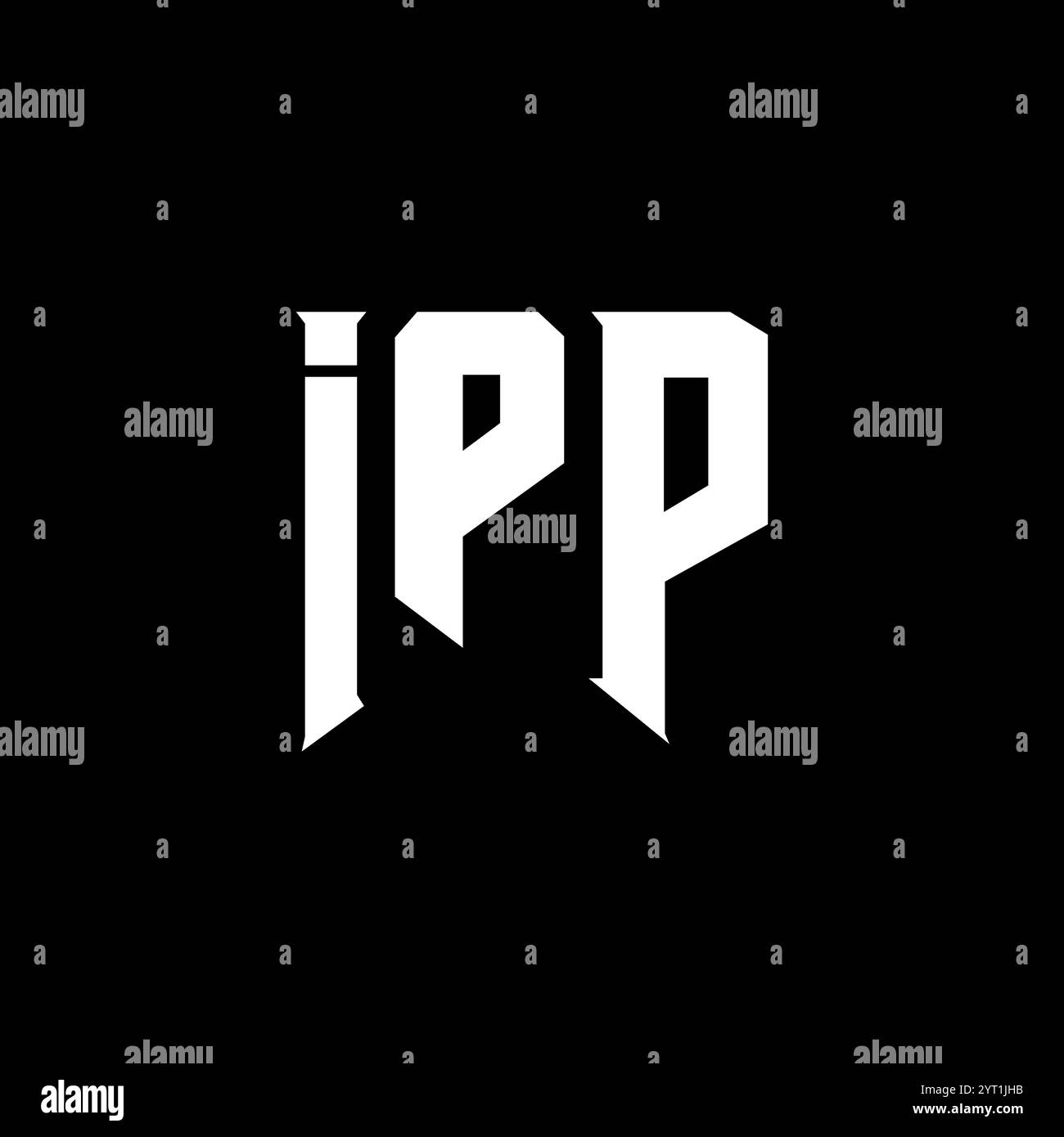 IPP letter logo design for technology company. IPP logo design black and white color combination ...