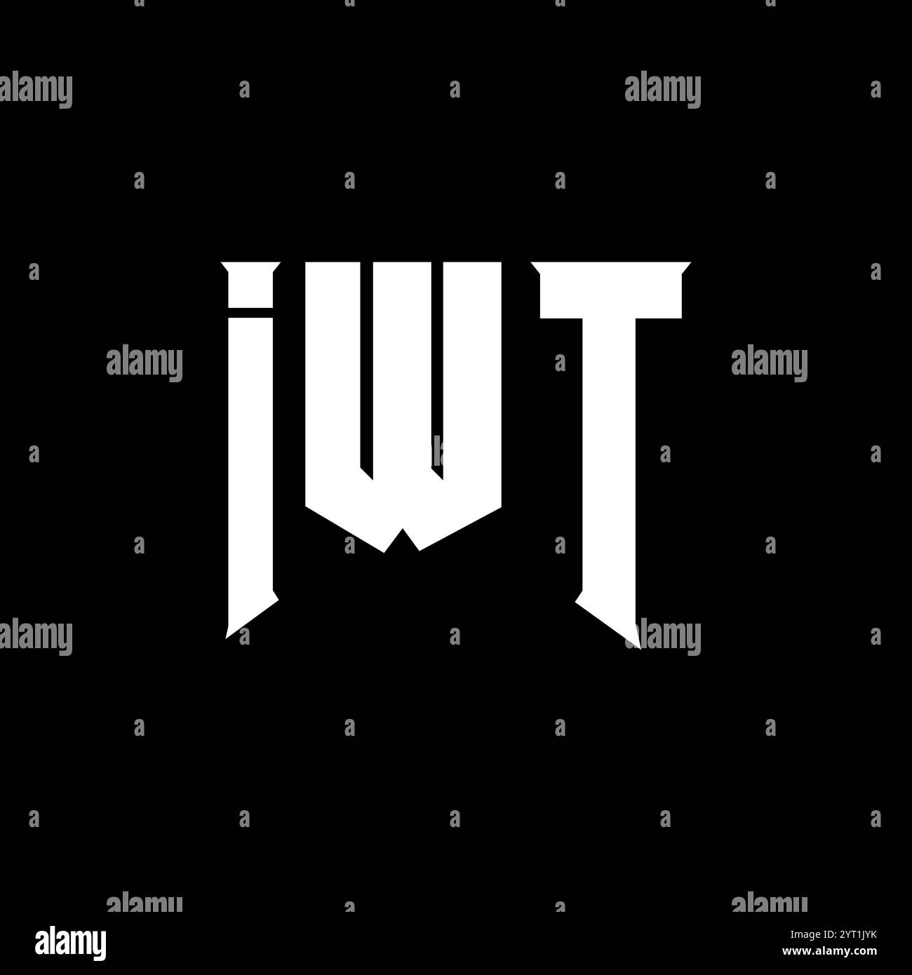 IWT letter logo design for technology company. IWT logo design black and white color combination ...