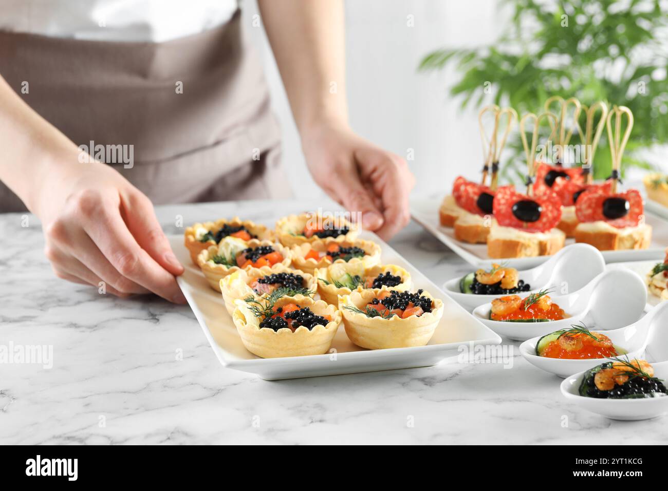 Female hand tasty canapes hi-res stock photography and images - Alamy