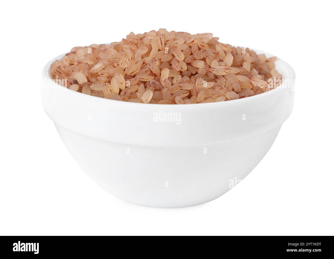Raw organic matta rice in bowl isolated on white Stock Photo - Alamy