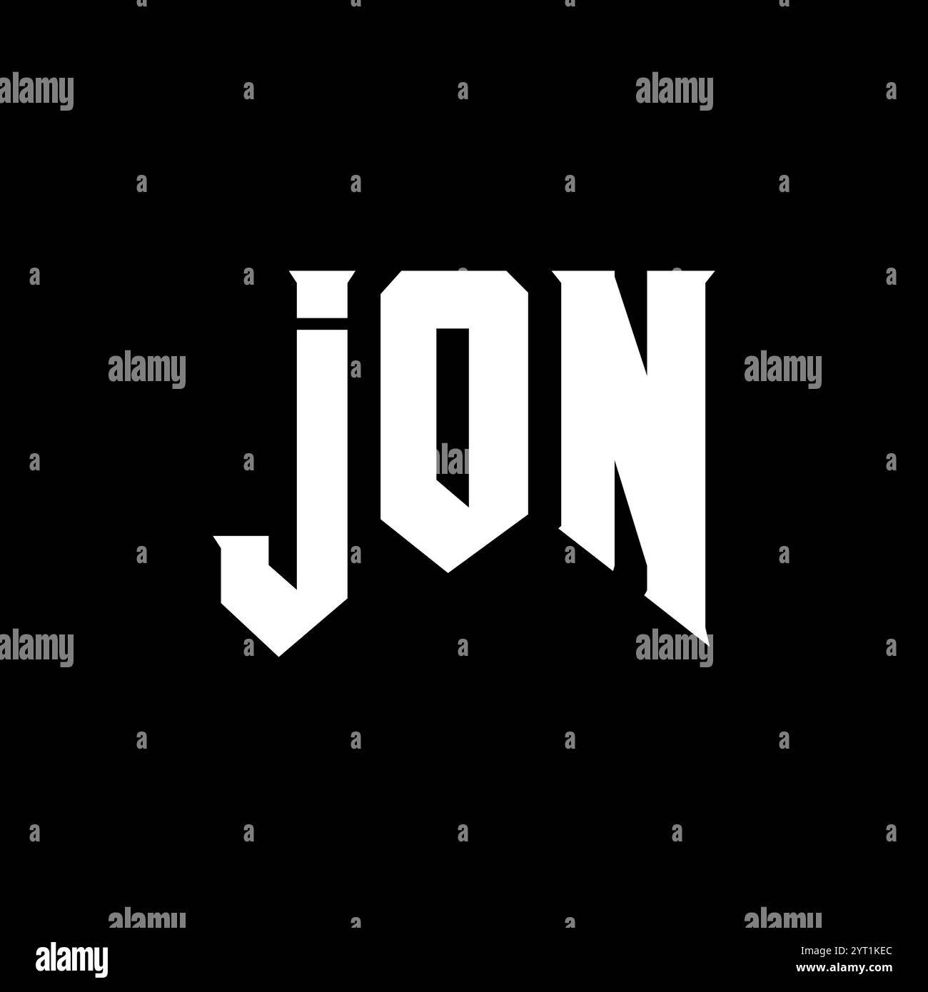 JON letter logo design for technology company. JON logo design black ...
