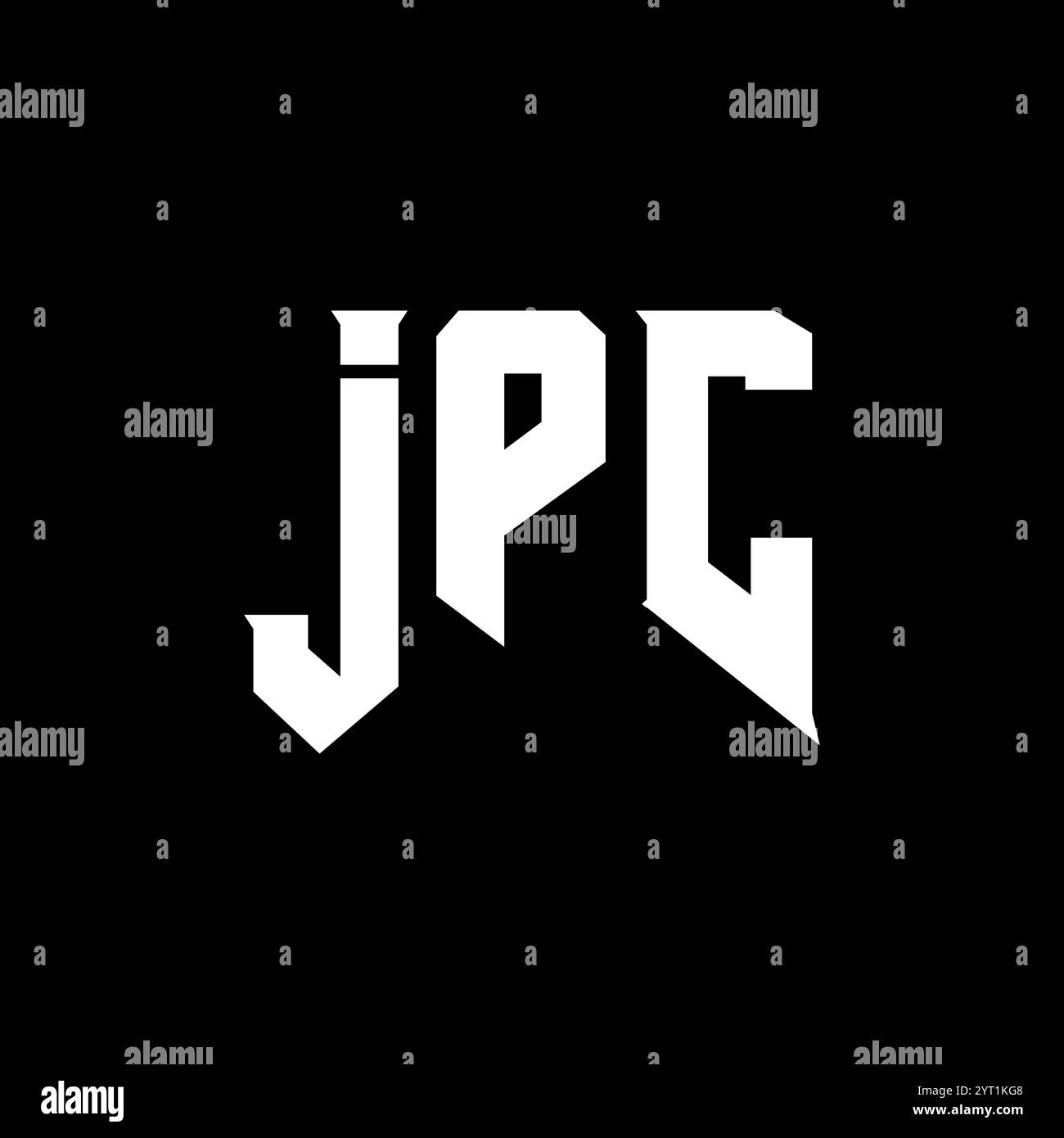 JPC letter logo design for technology company. JPC logo design black and white color combination ...