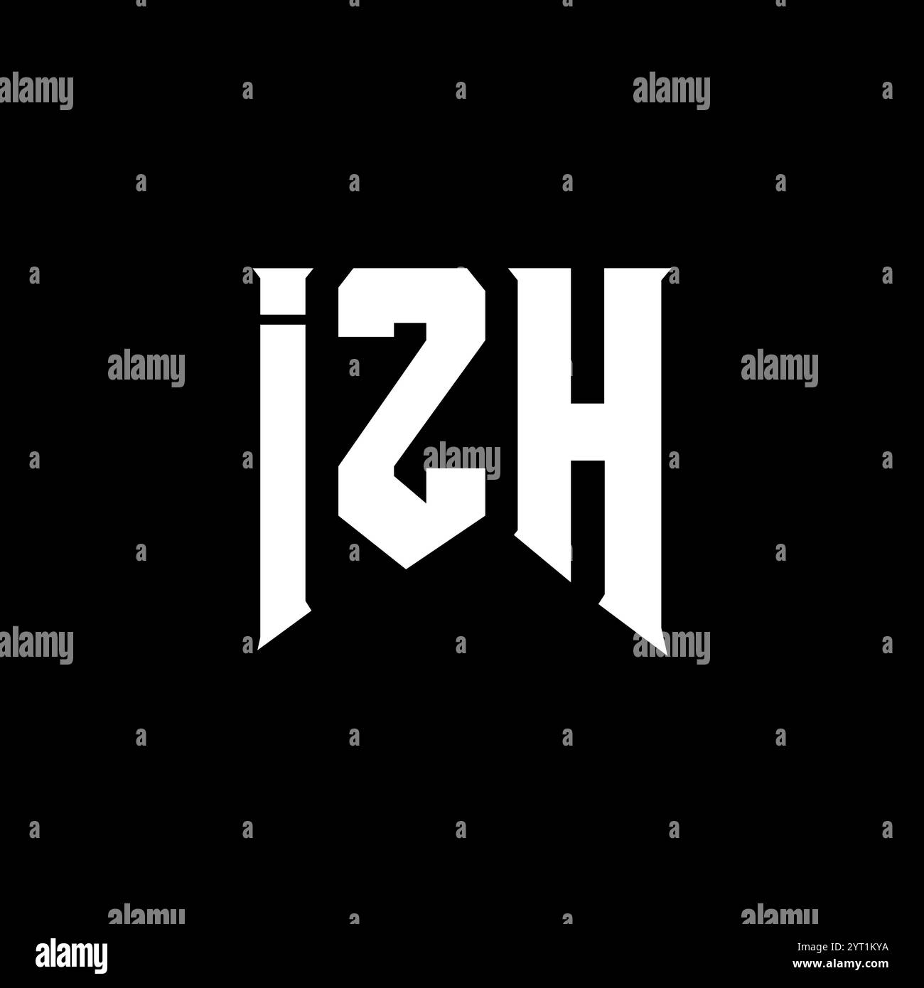 IZH letter logo design for technology company. IZH logo design black ...
