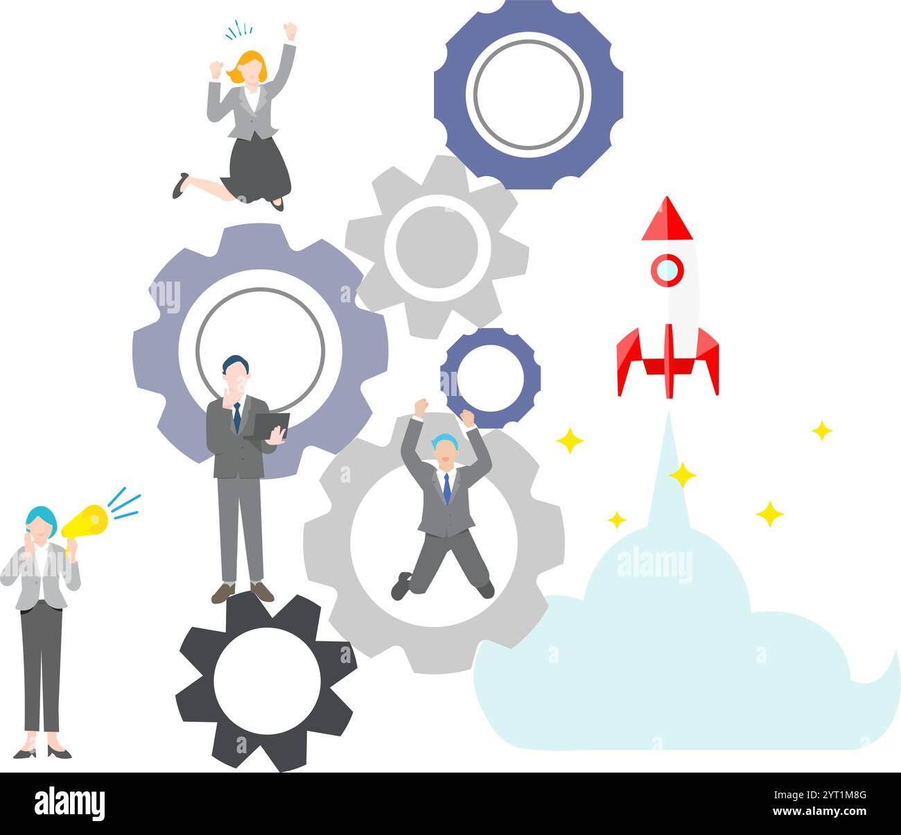 team work and gears vector illustration Stock Vector Image & Art - Alamy