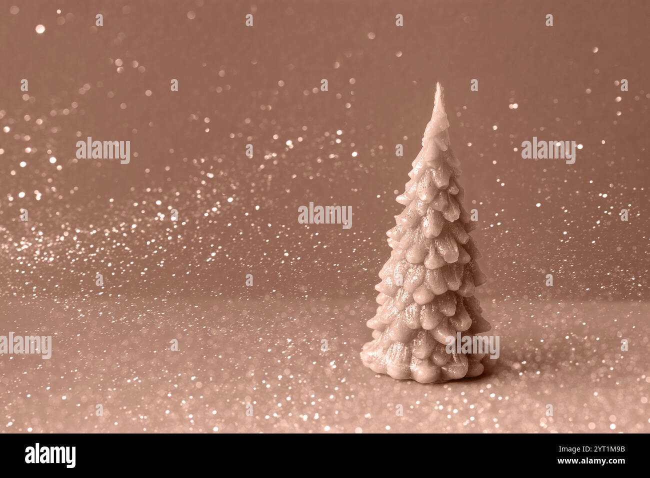 Christmas composition of the color Mocha Mousse. Demonstrating the ...