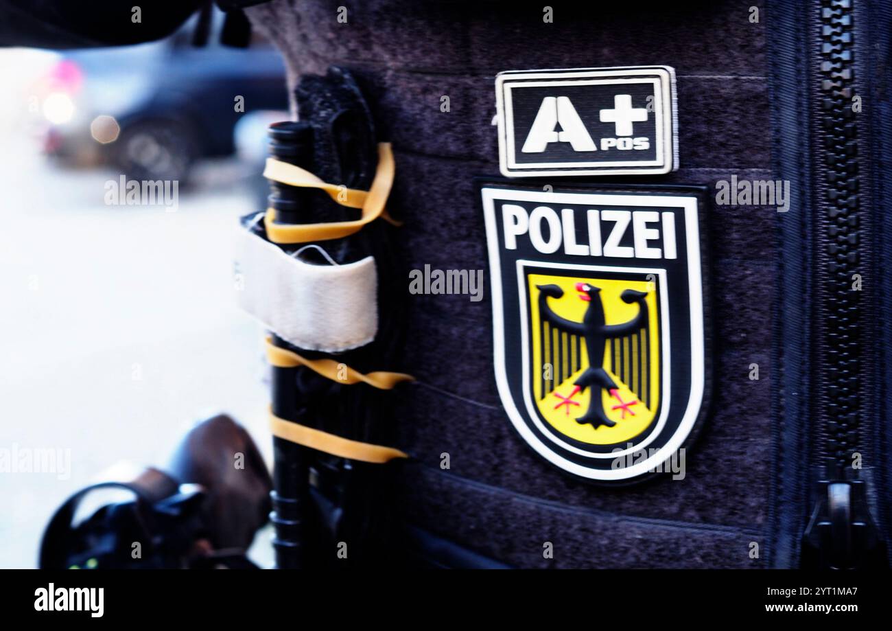 Germany, Passau - December 5, 2024: A German police officer's chevron ...