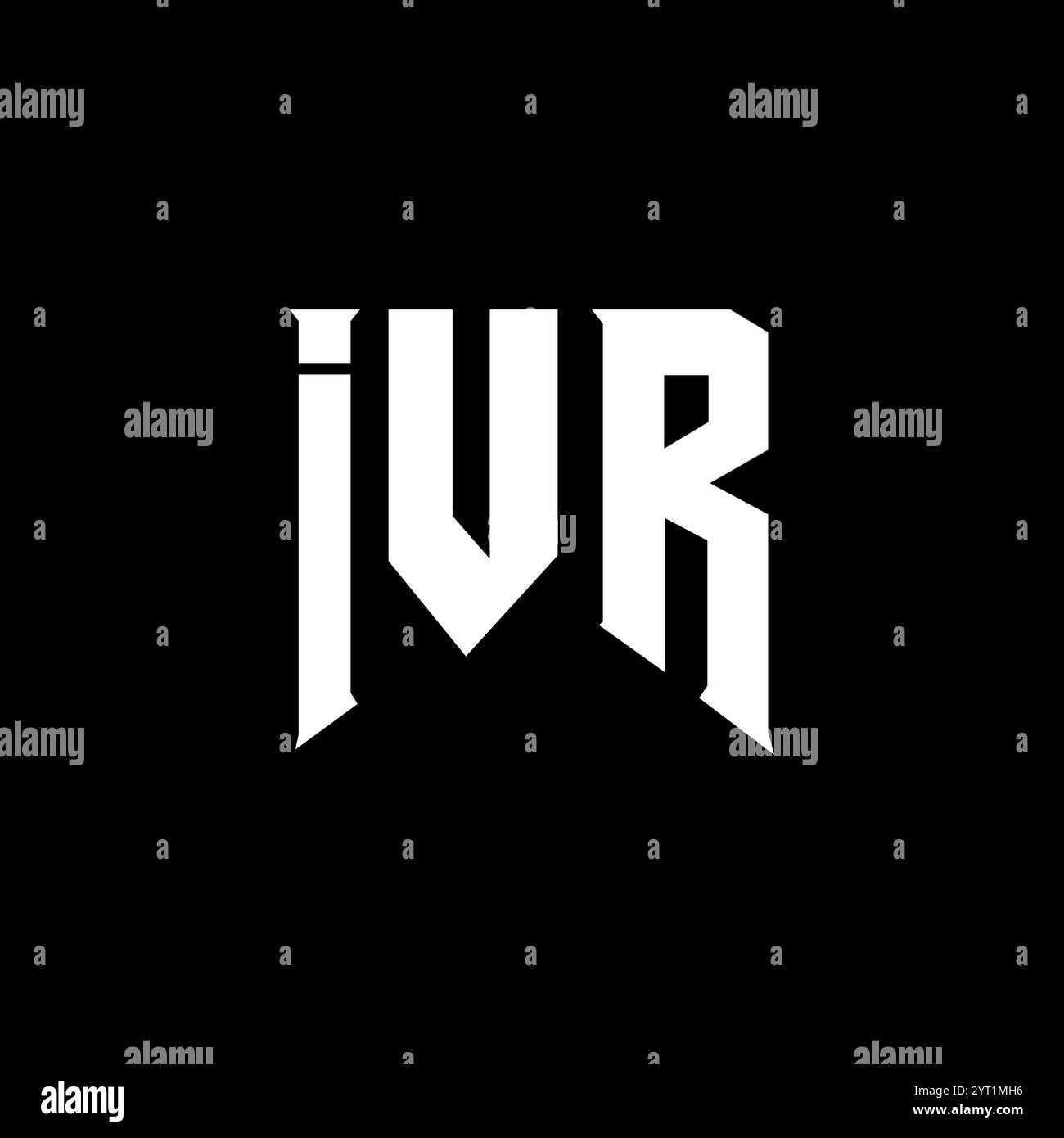 IVR letter logo design for technology company. IVR logo design black ...