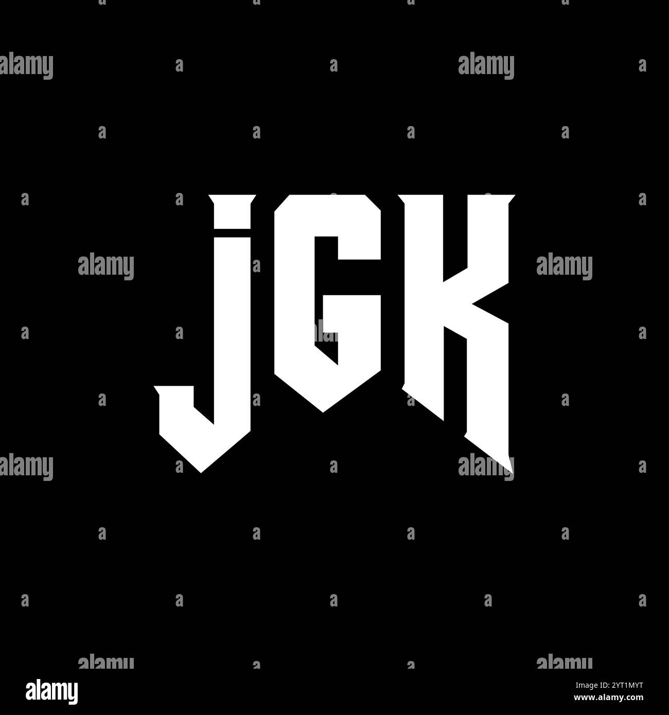 JGK letter logo design for technology company. JGK logo design black and white color combination ...