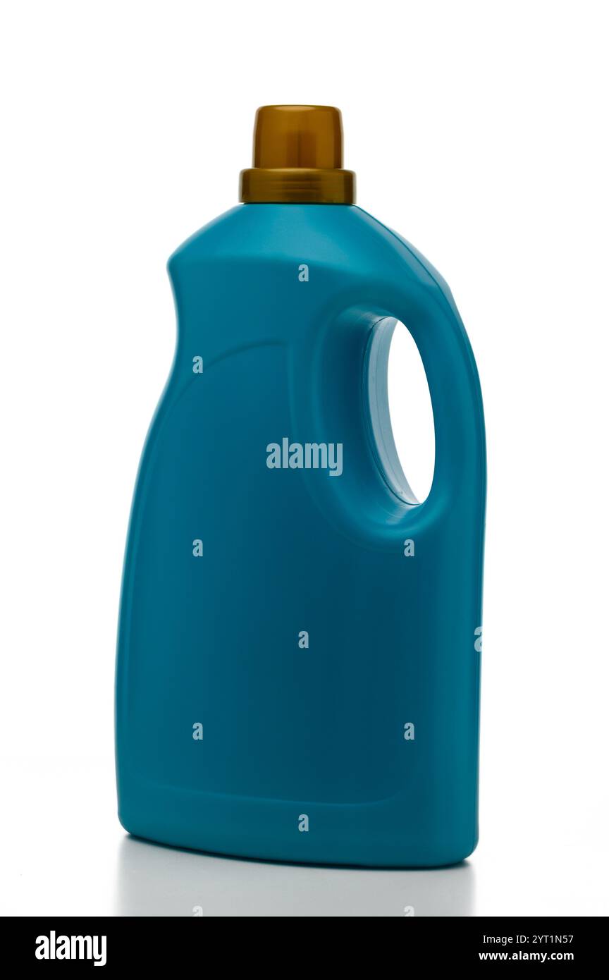 The vibrant blue container with a golden cap conveys a sense of ...