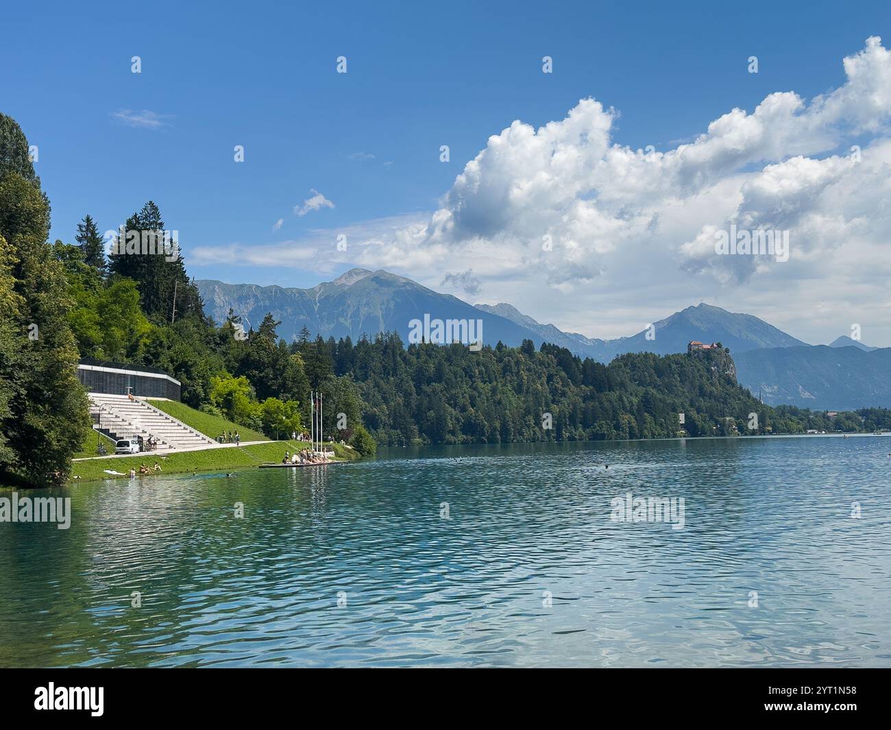Lake Bled, Slovenia - June 28, 2024: Grandstand at finish line for ...