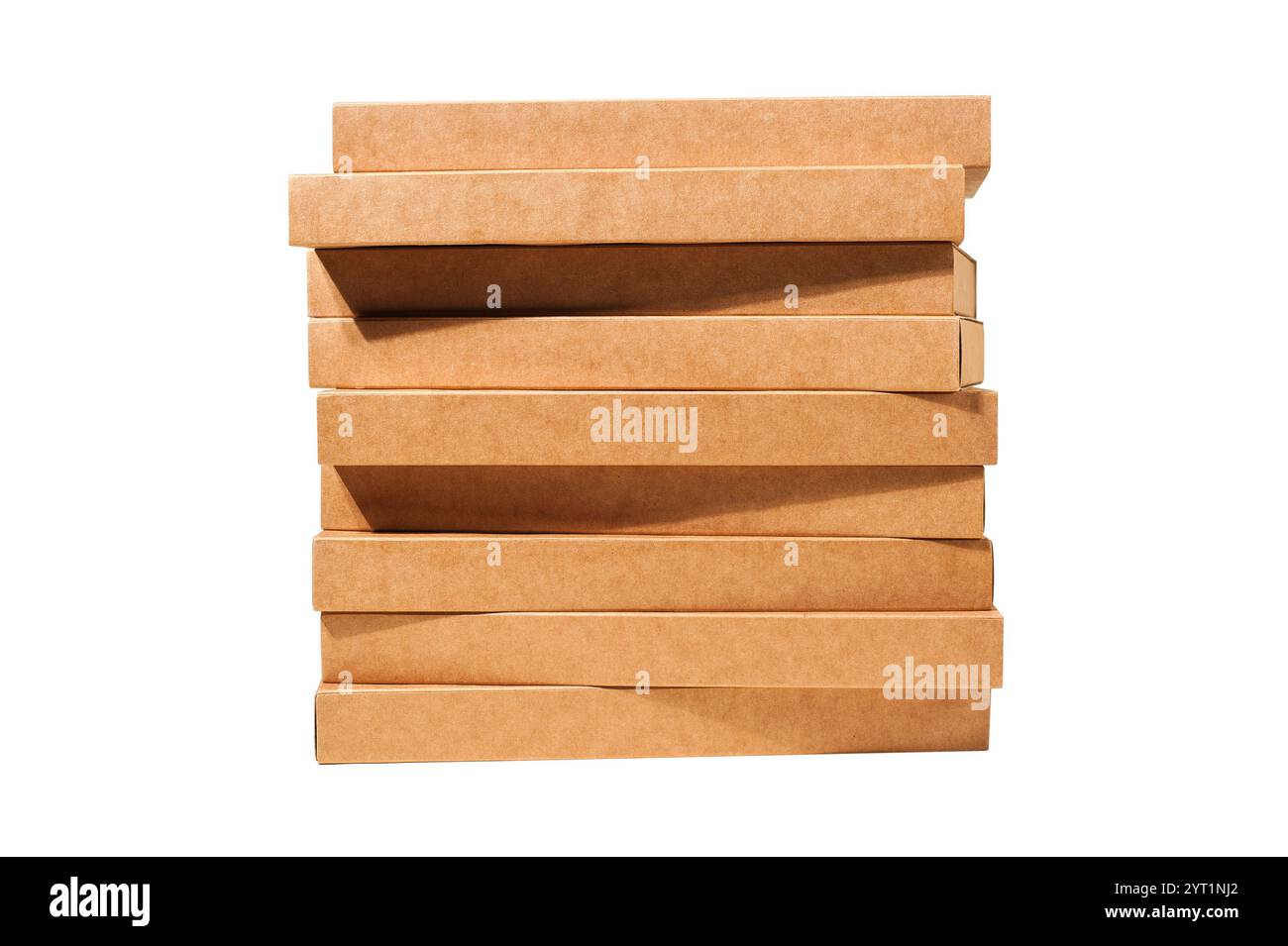 Stack Blank Cardboard Boxes isolated on a White Background Stock Photo - Alamy