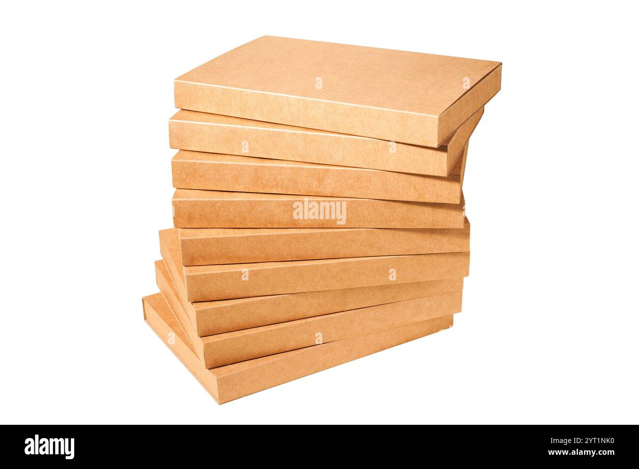 Stack Blank Cardboard Boxes isolated on a White Background Stock Photo - Alamy